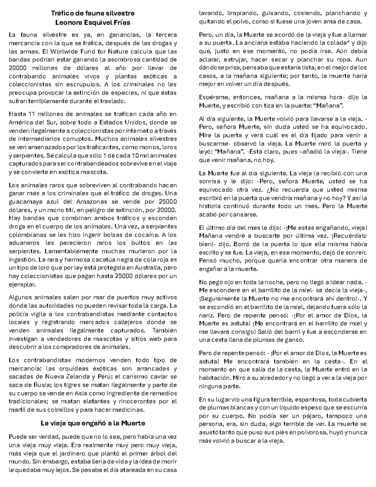 Tráfico de fauna silvestre - Tráfico de fauna silvestre Leonora ...