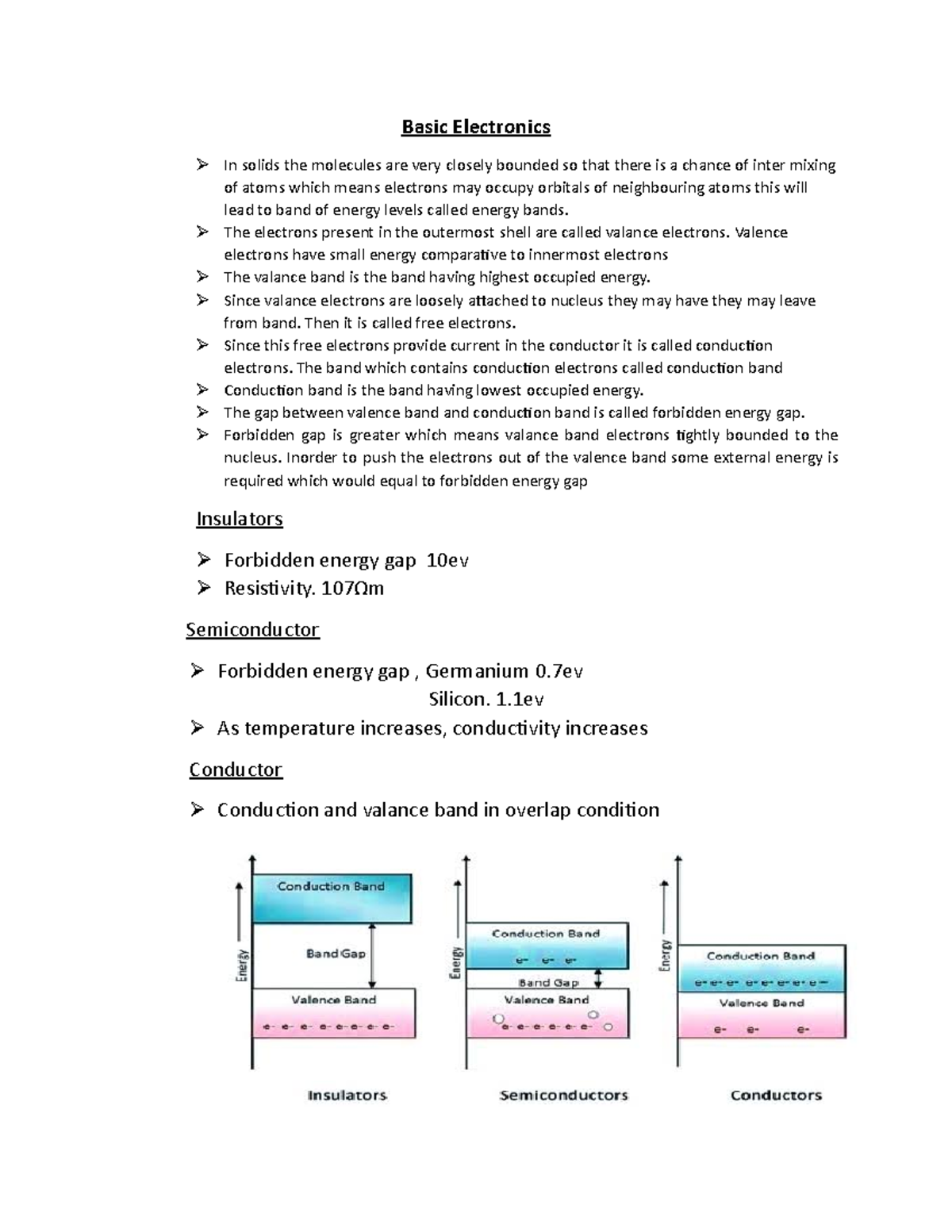 Bsic electronics - Semiconductor - Basic Electronics In solids the molecules are very closely ...