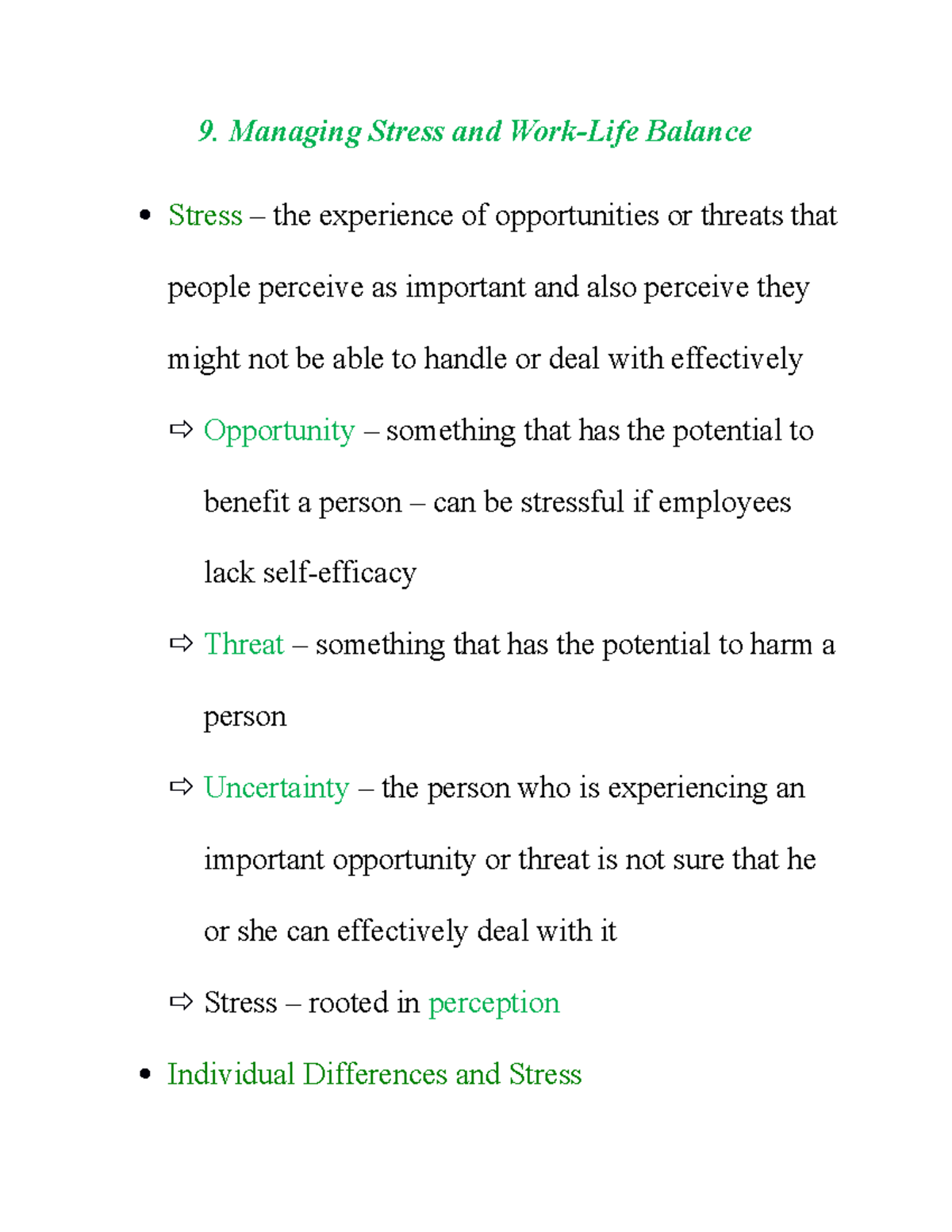 Chapter 9 - Managing Stress and Work-Life Balance - 9. Managing Stress ...