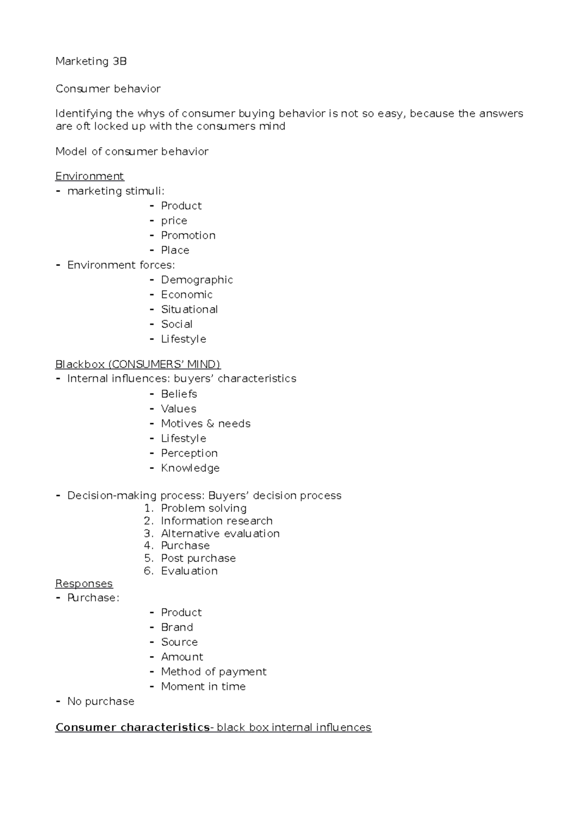 Capitulo 3B marketing - Marketing 3B Consumer behavior Identifying the ...