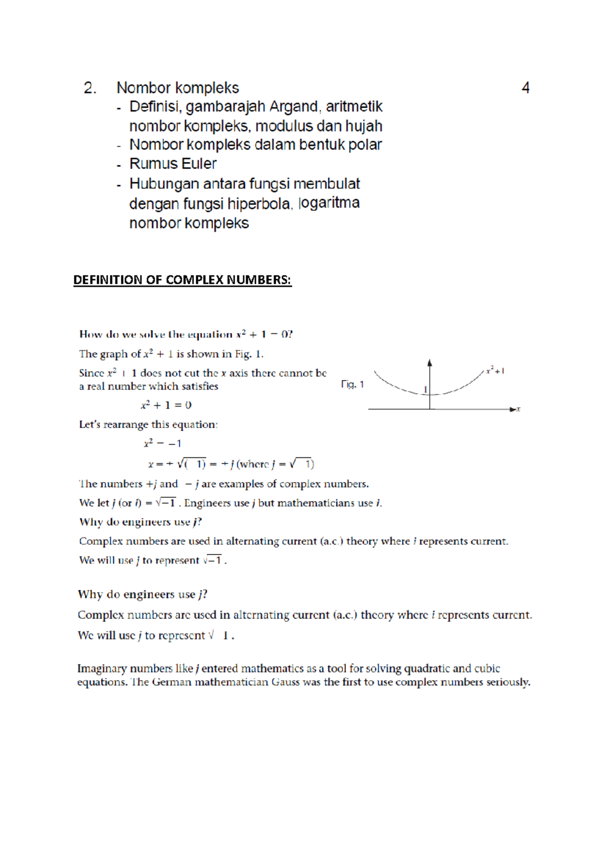 Definition OF Complex Numbers - Engineering Mathematics I - DEFINITION ...
