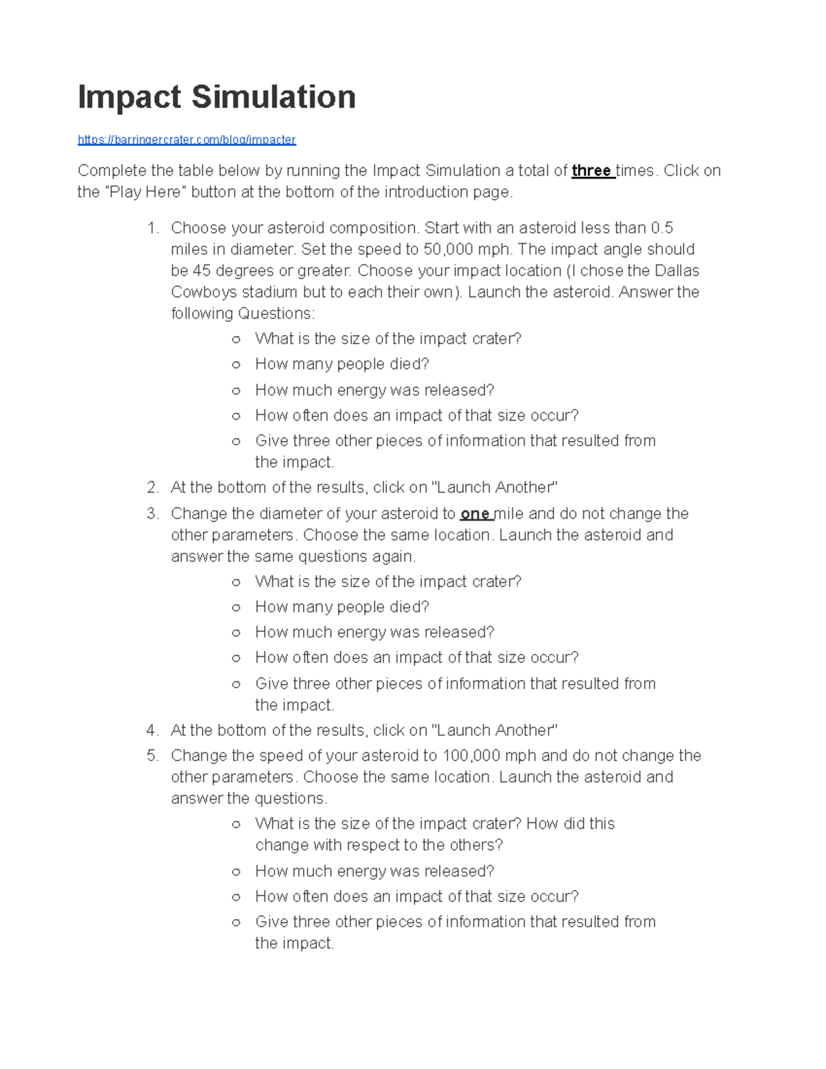 Impact Simulation - notes - Impact Simulation barringercrater/blog ...