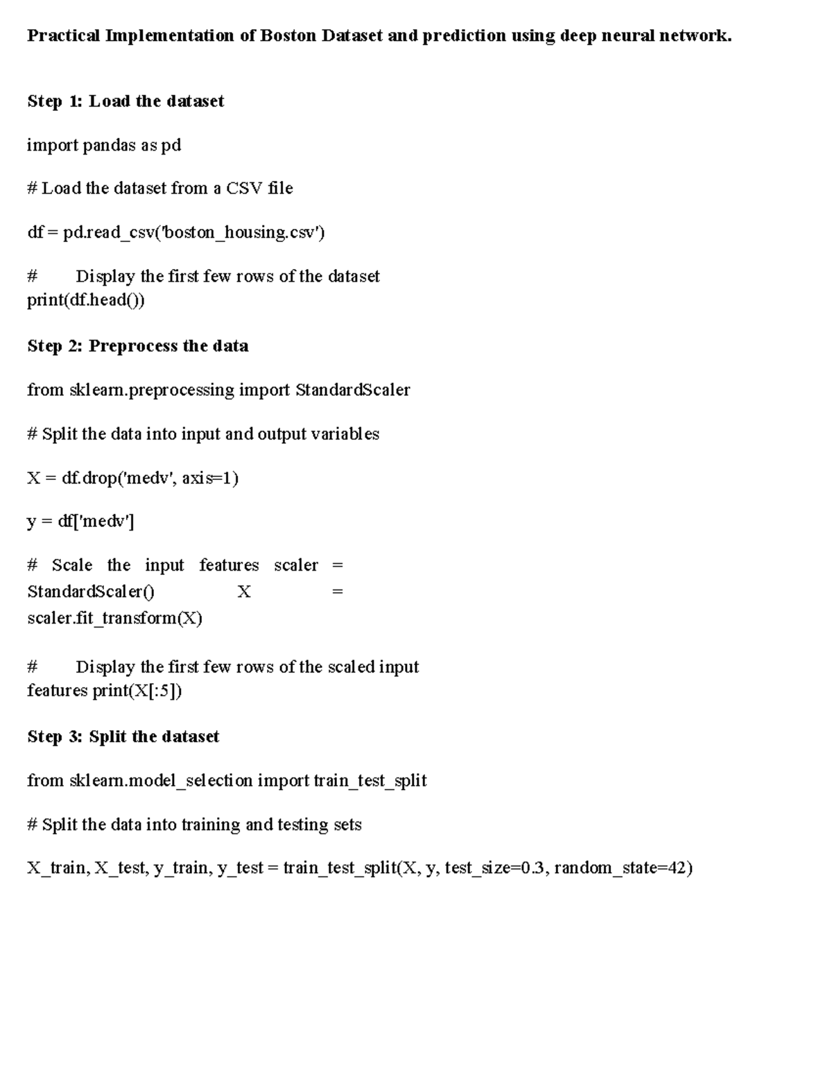 DL 1 Practical Implementation of Boston Dataset and prediction using ...