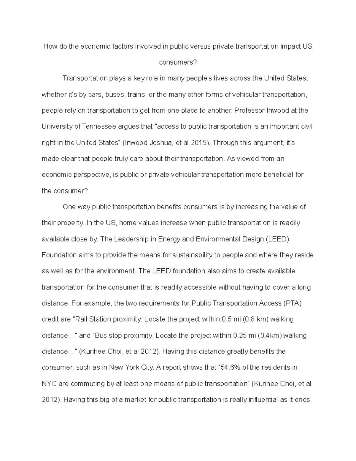 AP Seminar Example IRR - One of my practice IRR - How do the economic ...