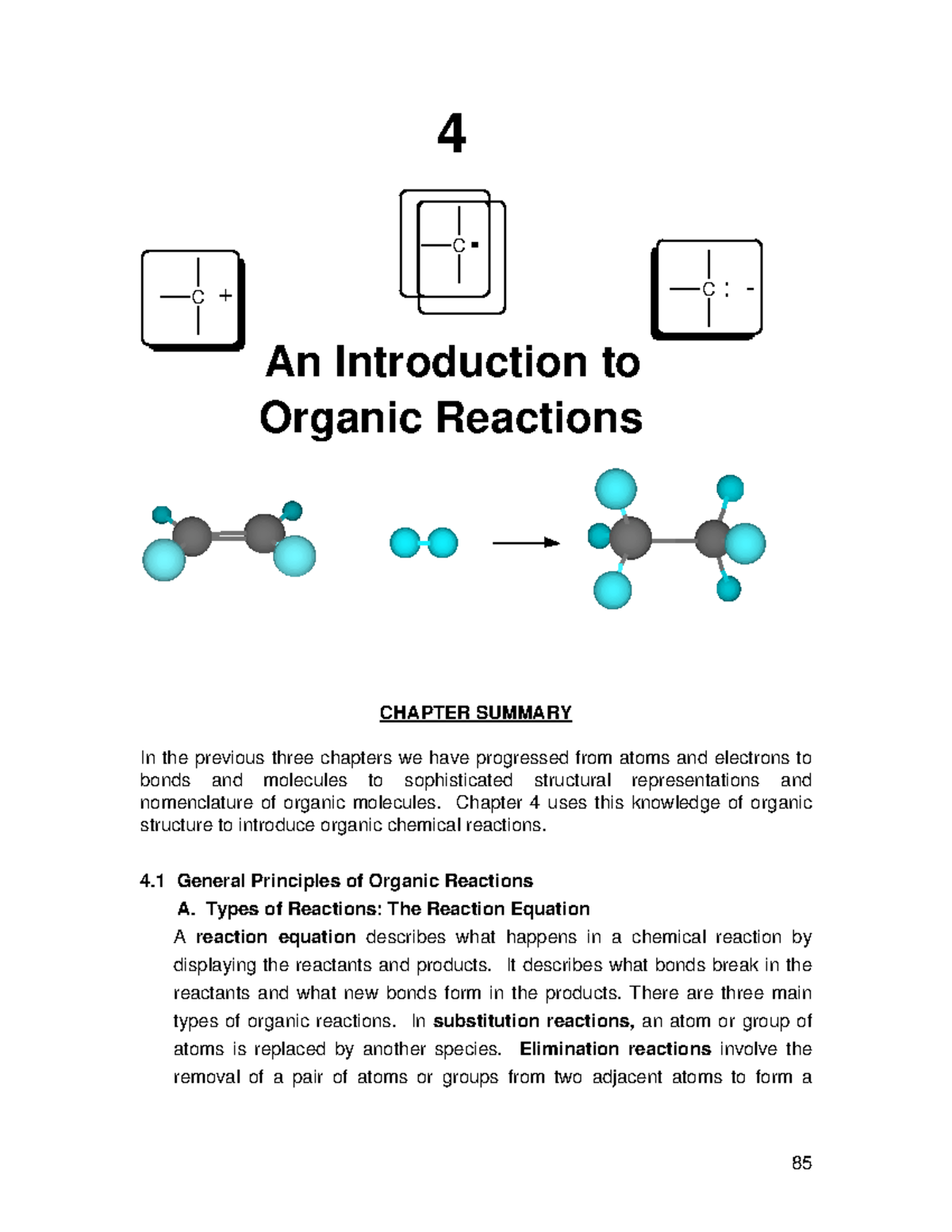 4introduction to organic reactions - C C C 4 An Introduction to Organic ...