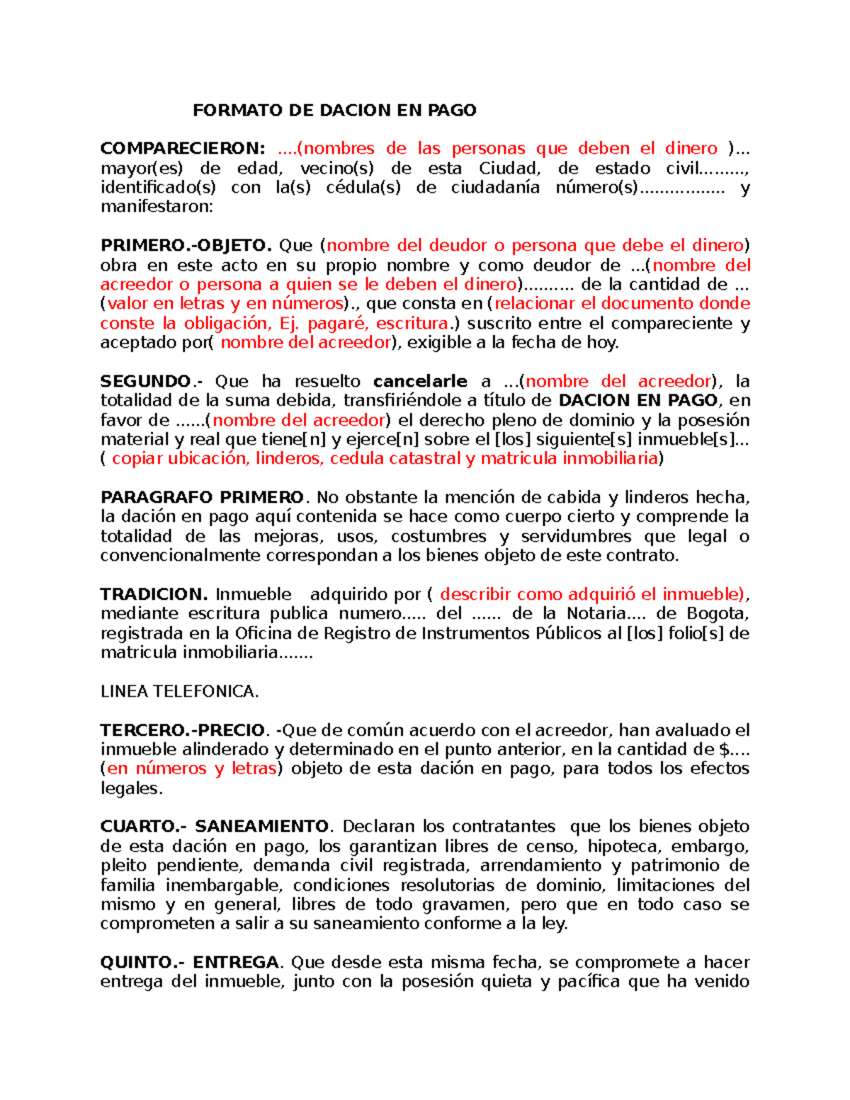Dacion-en-pago - Apuntes de Dacion en pago Con la dación en pago se ...