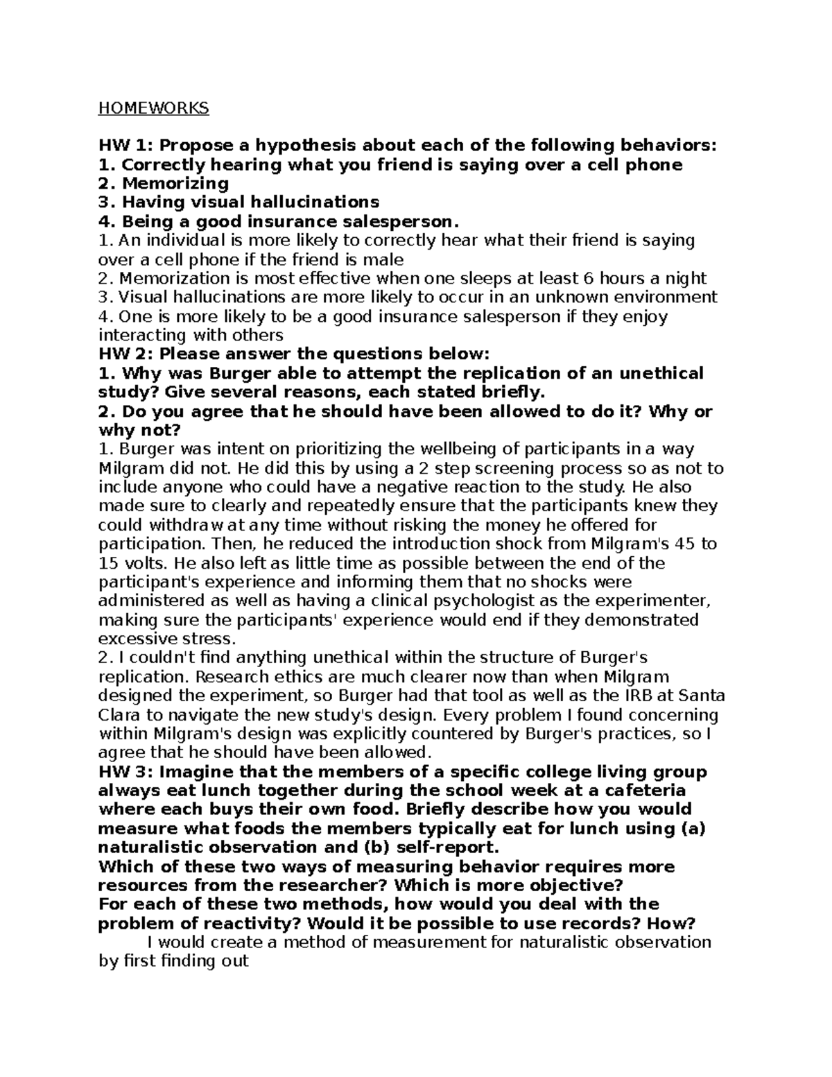 Final - Homeworks, studies, class notes, relevant assignments as study ...