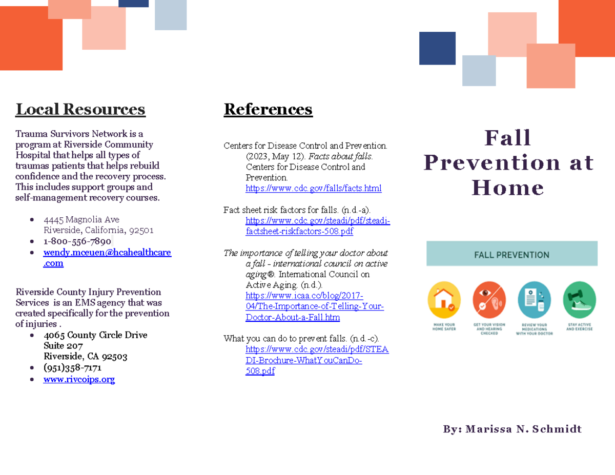 Pamphlet Template-Wk 3 PDF - By: Marissa N. Schmidt Local Resources ...