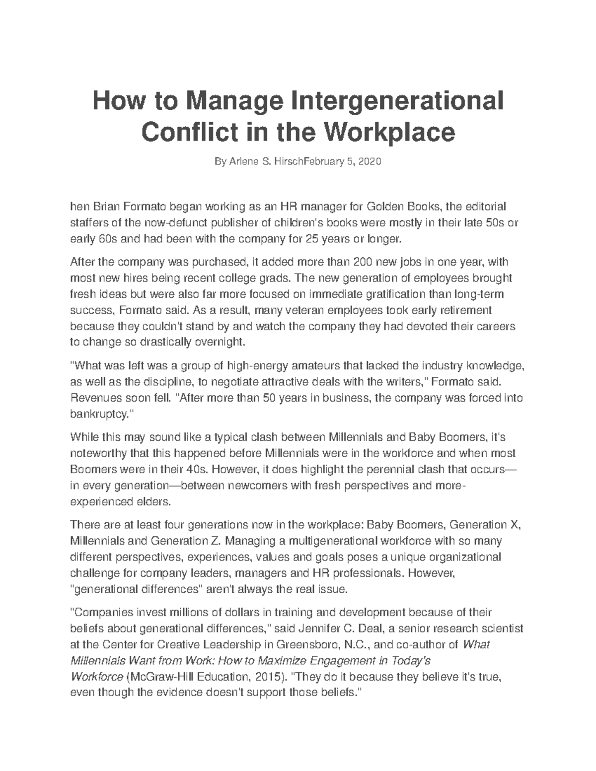 How to Manage Intergenerational Conflict in the Workplace - How to ...