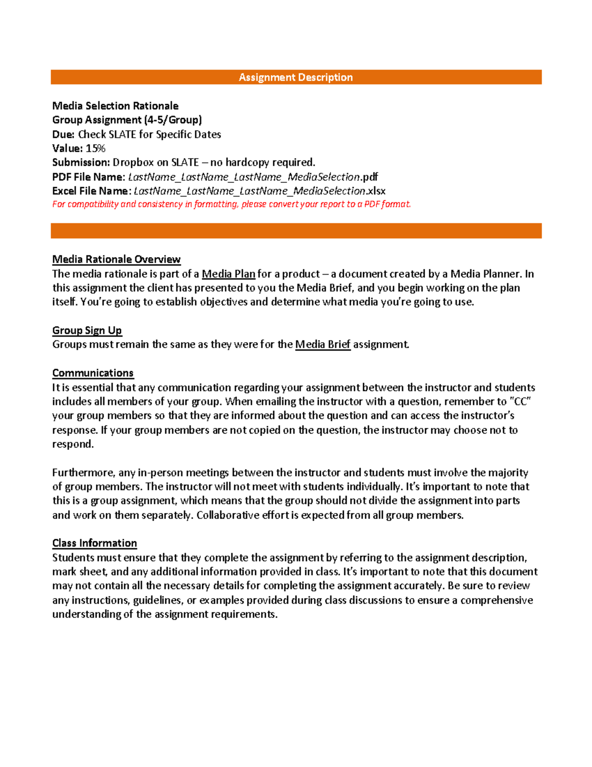 A Media Rationale - Retational - Assignment Description Media Selection ...