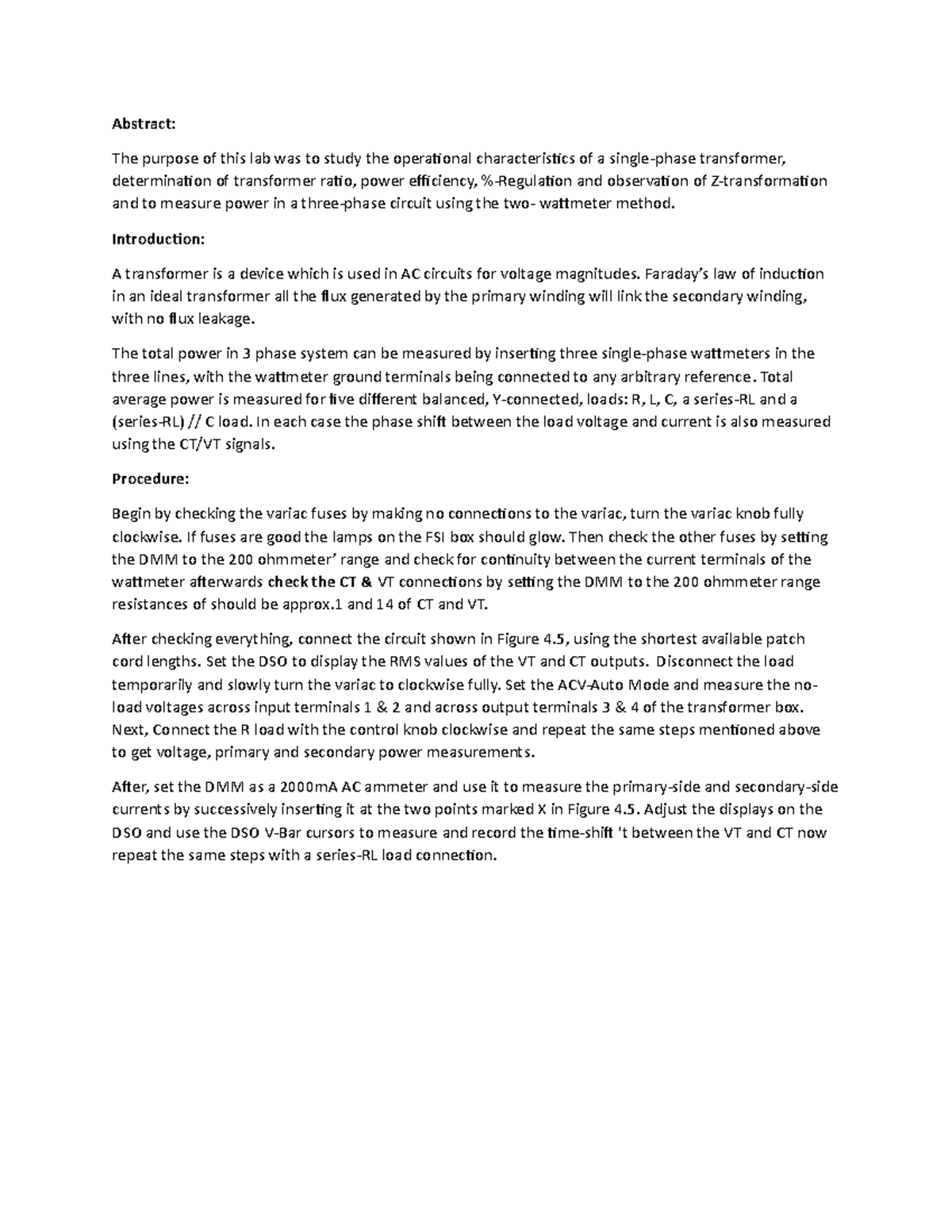 Concordia University - elec 275 lab 1 - Abstract: The purpose of this ...