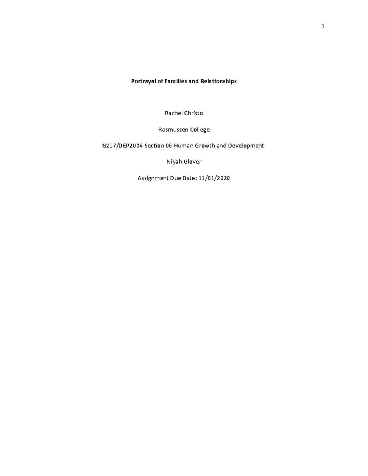 Rchristo Module 04 Assignment - Portrayal of Families and Relationships ...