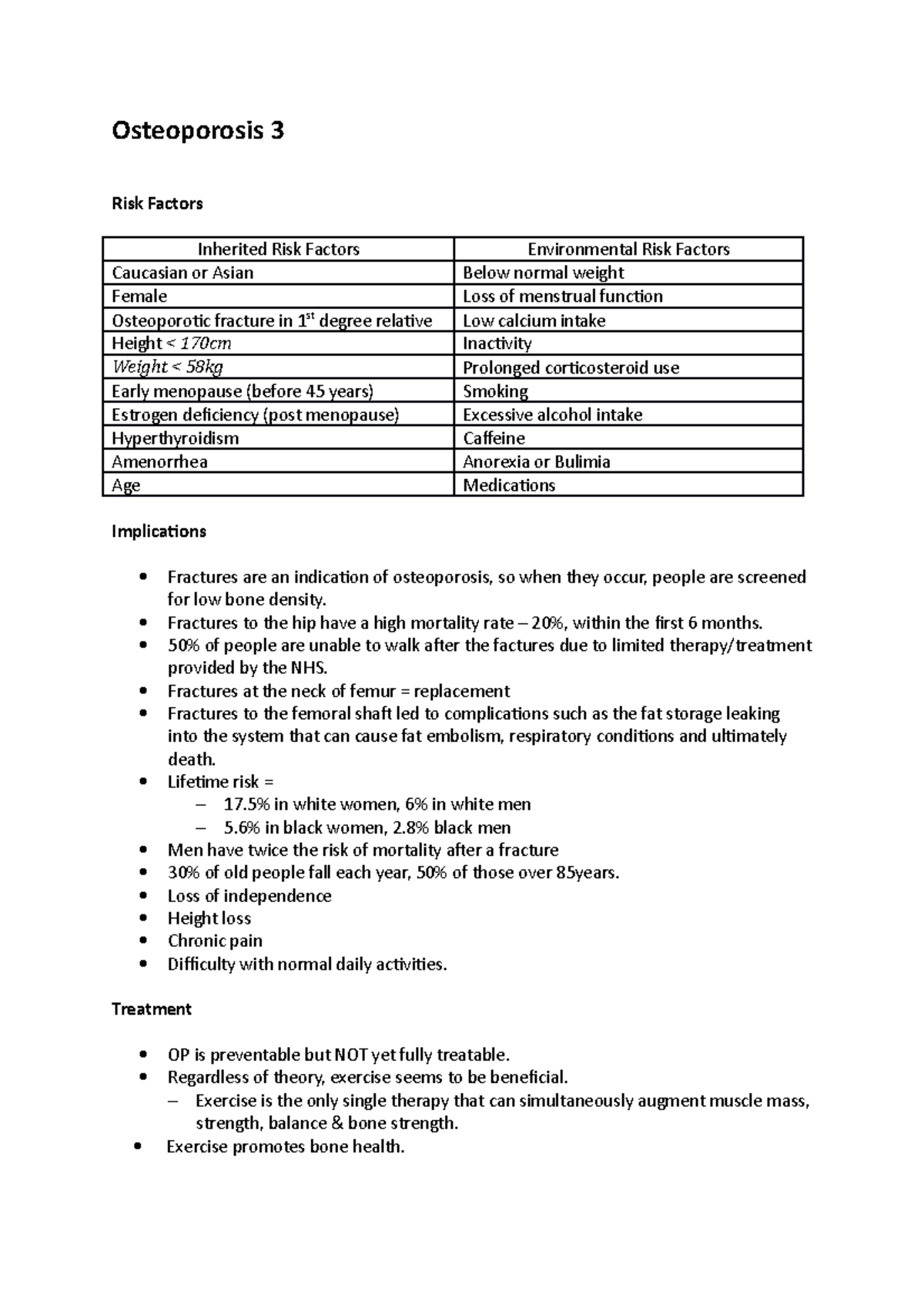 Osteoporosis3 - Risk factors, implications and treatment - Osteoporosis ...