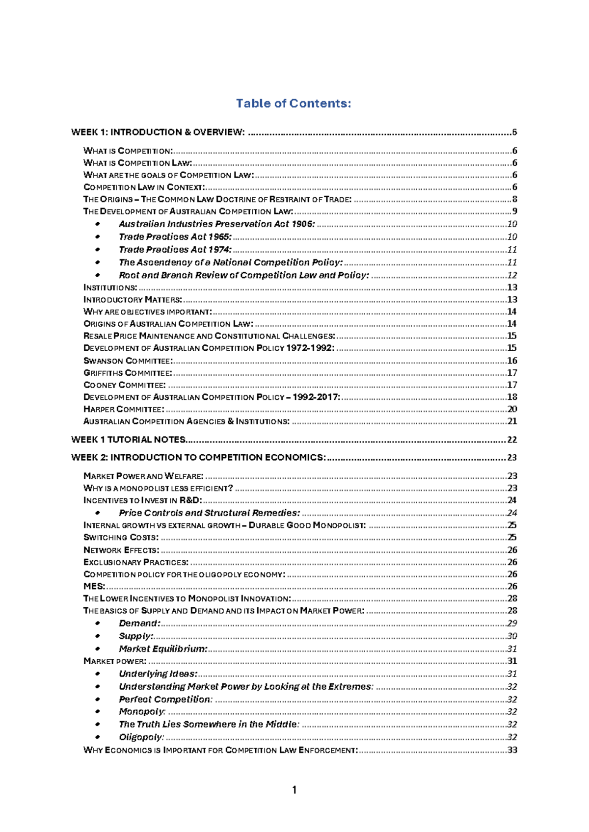 Comp. Lecture Notes - Table of Contents: WEEK 1: INTRODUCTION ...