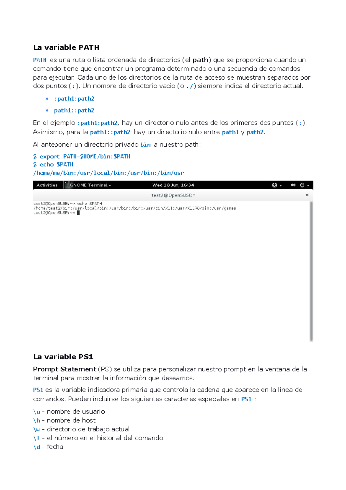 Capítulo 09 - Entorno de usuario parte 2 - La variable PATH PATH es una ...
