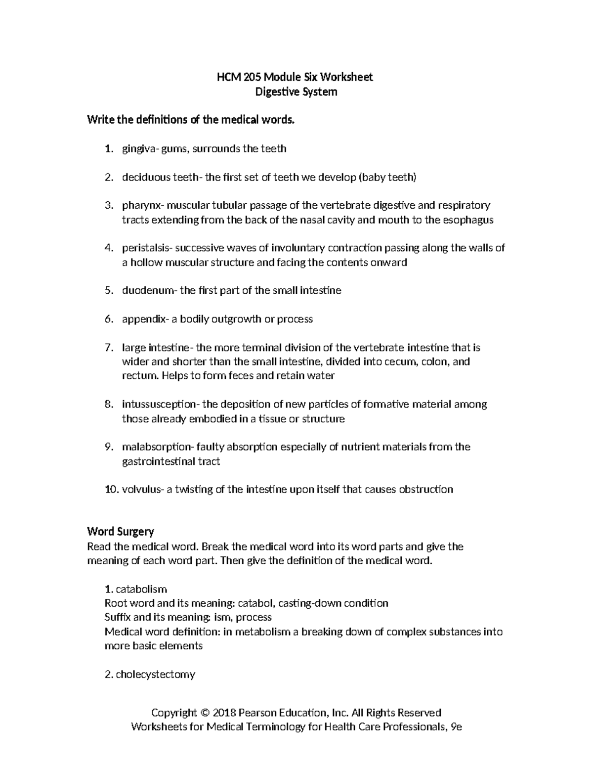 HCM 205 Module Six Worksheet - HCM 205 Module Six Worksheet Digestive ... HCM 205 Module Six Worksheet - HCM 205 Module Six Worksheet Digestive ...