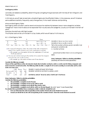 Week 6 lecture 3-4 - own notes - Week 3 lecture 3- Random variable Last ...