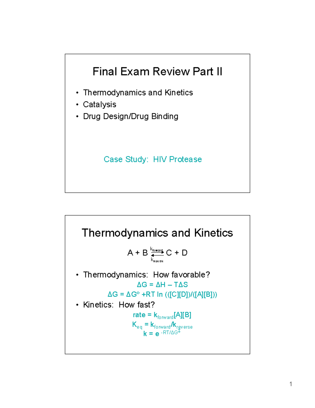 Final exam review Pt. 2-Life Sciences 1A - Final Exam Review Part II ...