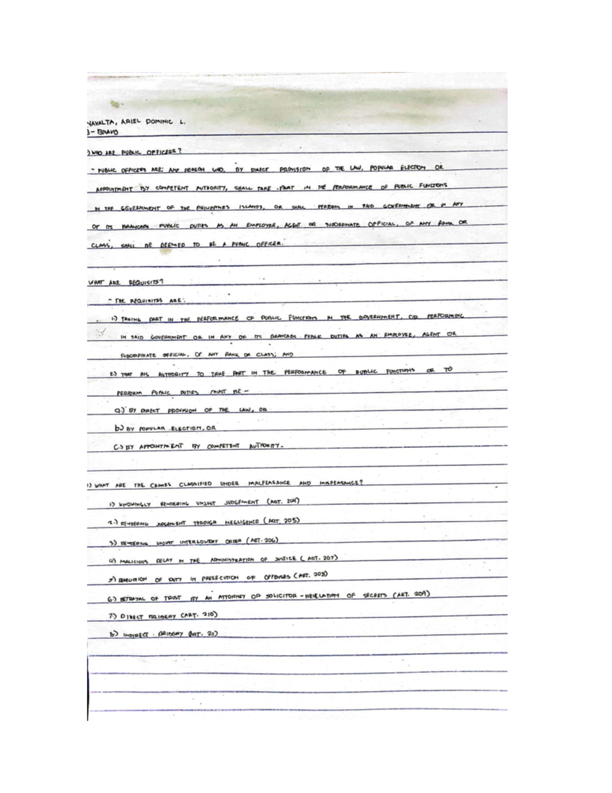 Navalta Crimes Committed BY Public Officers - VAVALTA, ARIEL DOMINIC L ...