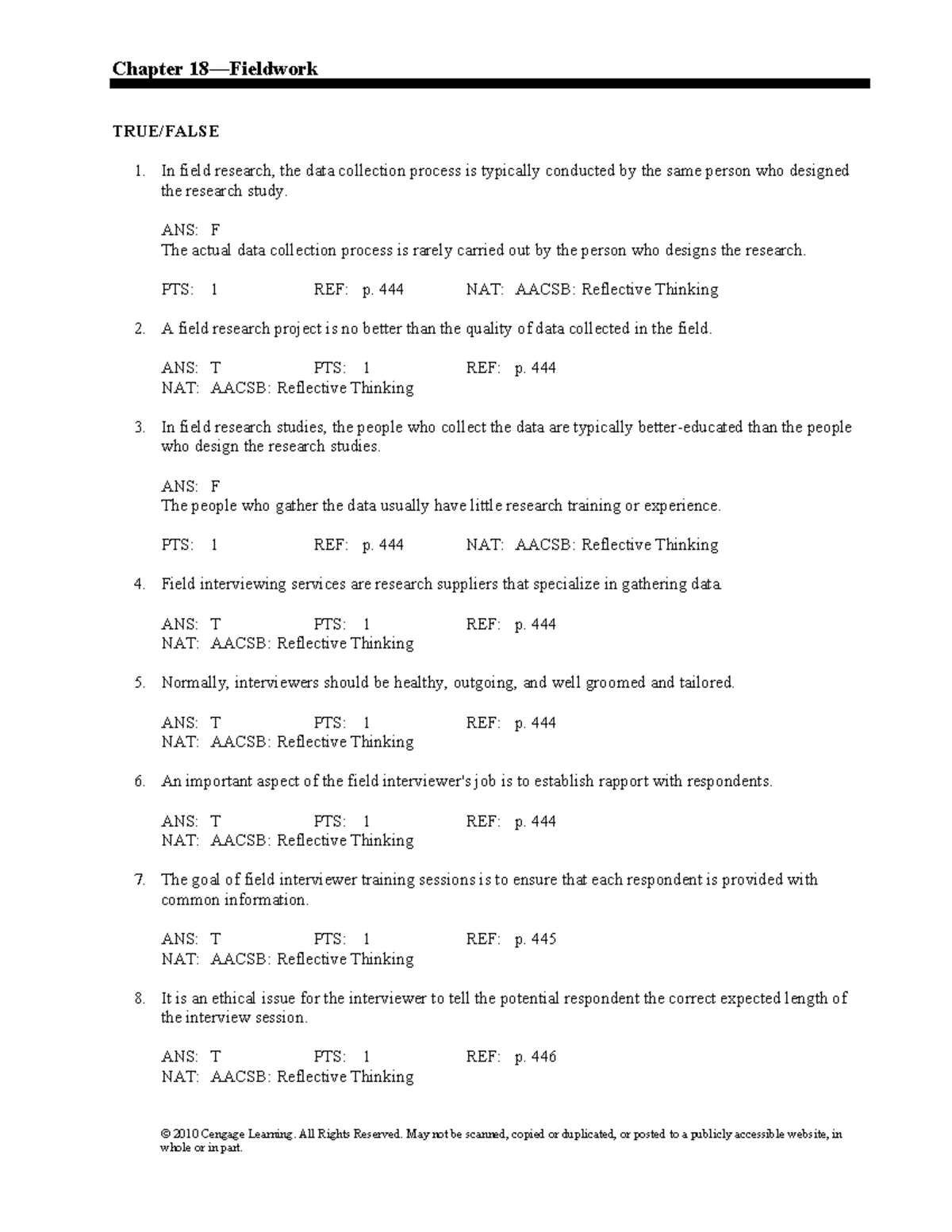 Ch18 - Ch1 - © 2010 Cengage Learning. All Rights Reserved. May not be ...