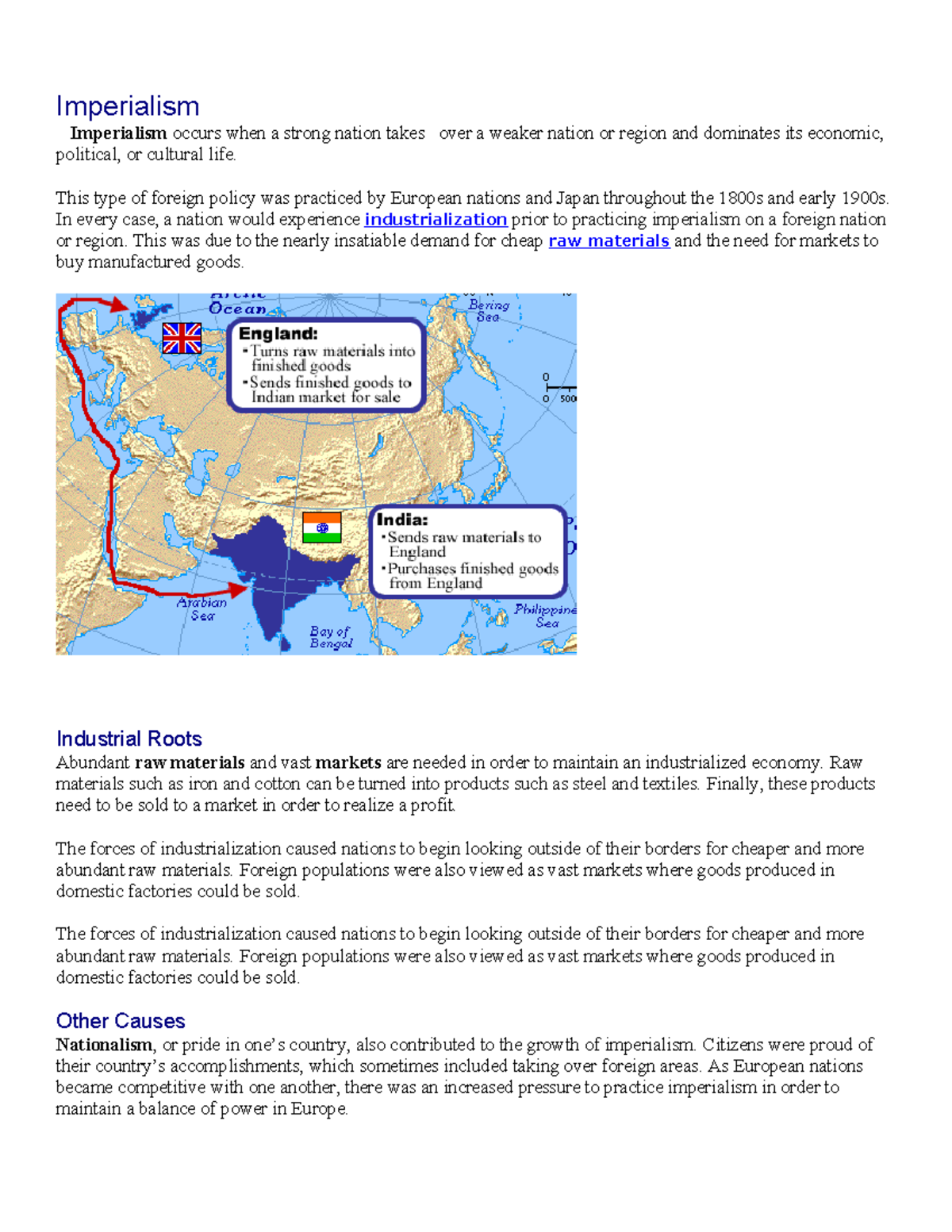 Imperialism Reading and Questions from Regents prep - Imperialism ...