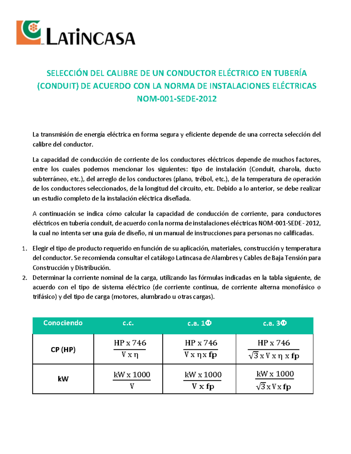 D seleccion de calibre en cables para construccion - SELECCI”N DEL ...