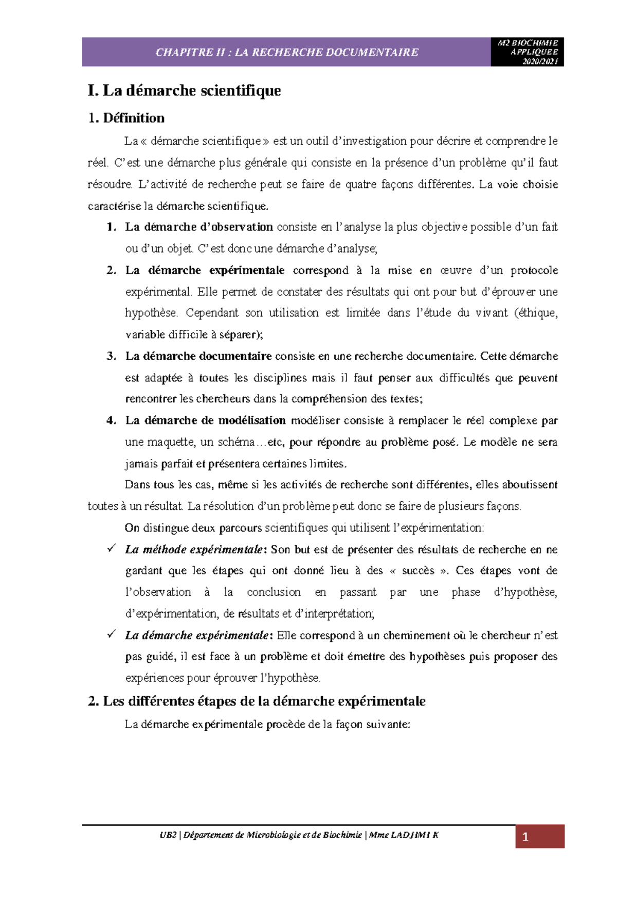 Cours 2 la recherche documentaire-converti - I. La démarche ...