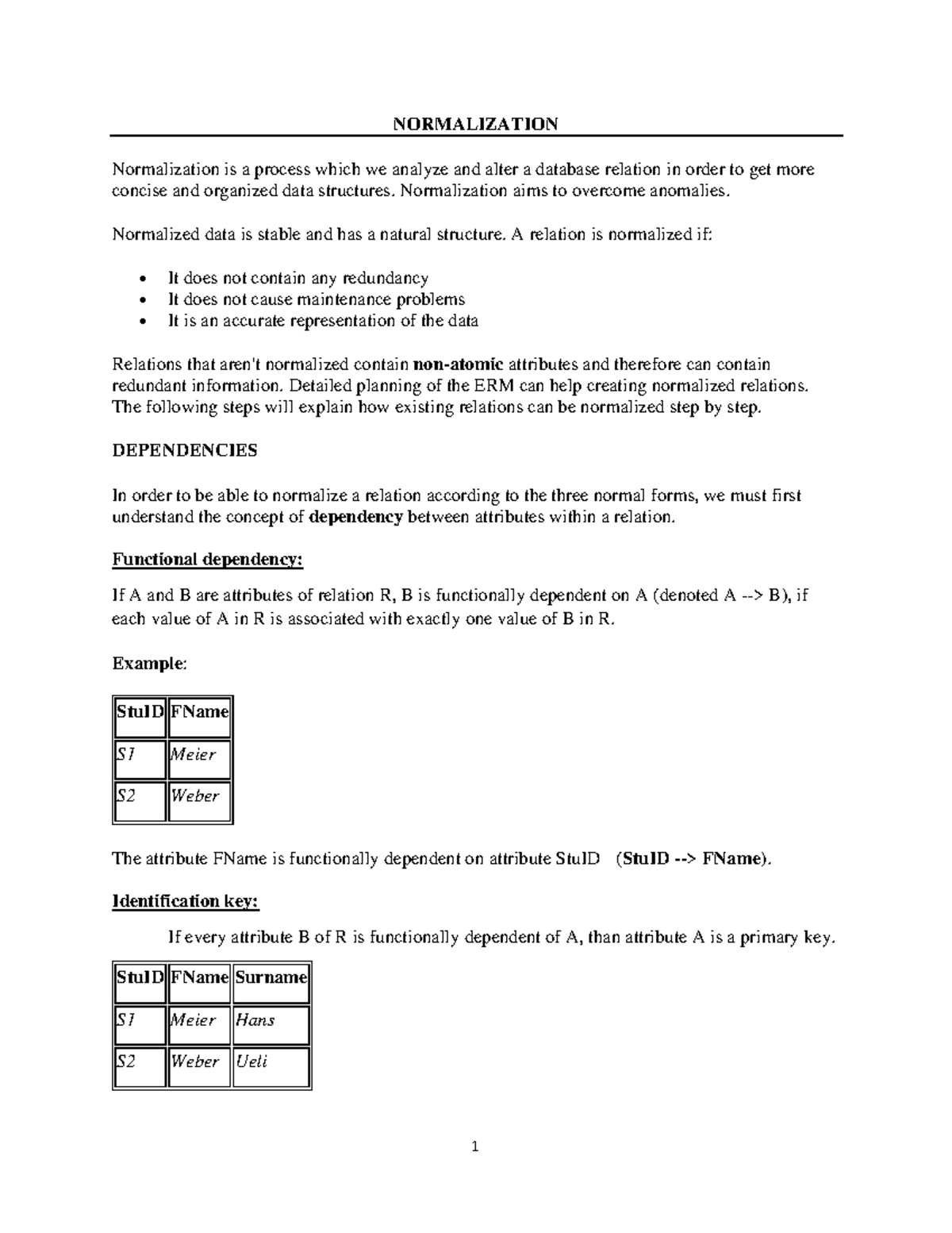 Normalization - I hope this helps. - NORMALIZATION Normalization is a process which we analyze ...