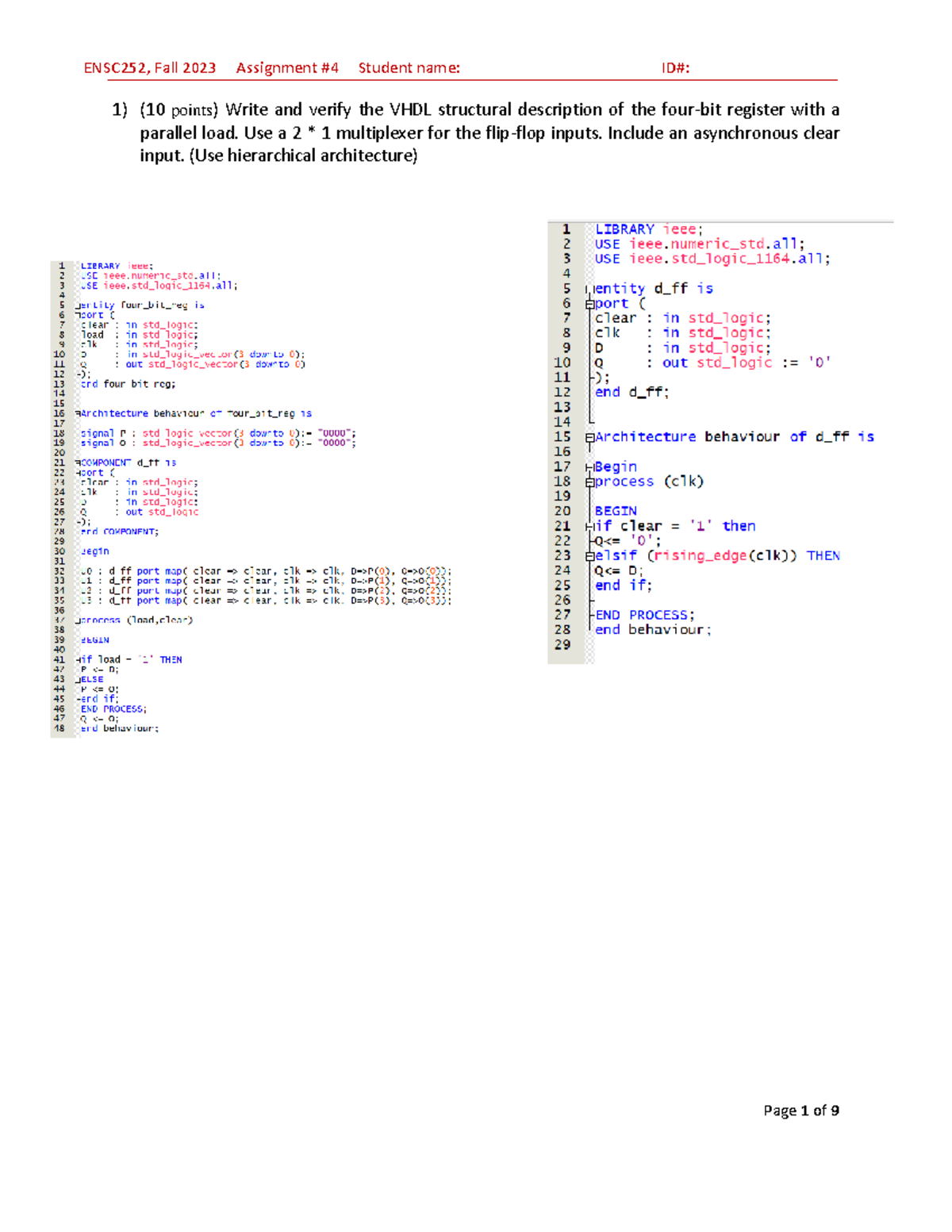 ap23456789 dont - ENSC 252 , Fall 2023 Assignment # 4 Student name: ID ...