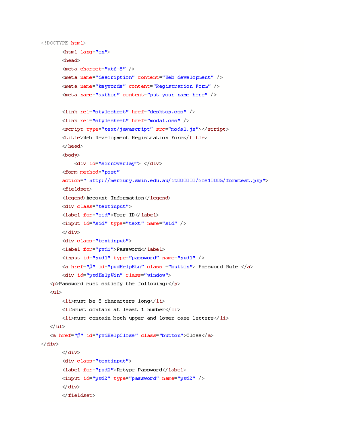 Lab 8 html & modal css - Lab 8 - - Studocu