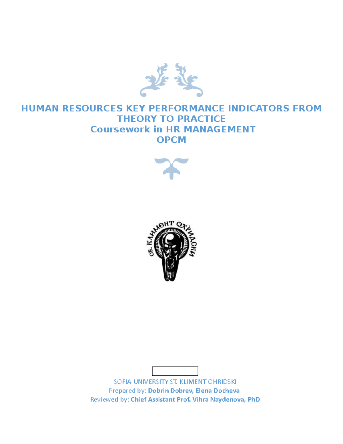 CW HRM OPCM HR KPIs from Theory to Practice DDobrev v1 - HUMAN ...