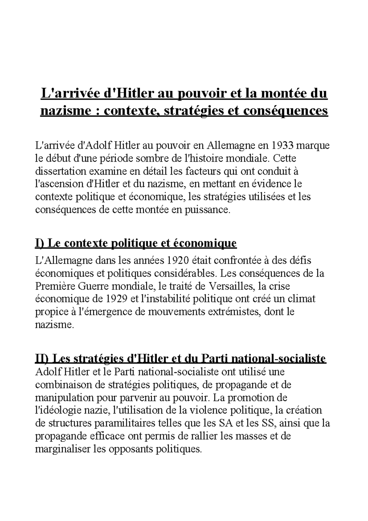 La montée du nazisme ou l'apogée d'Hitler - L'arrivée d'Hitler au ...