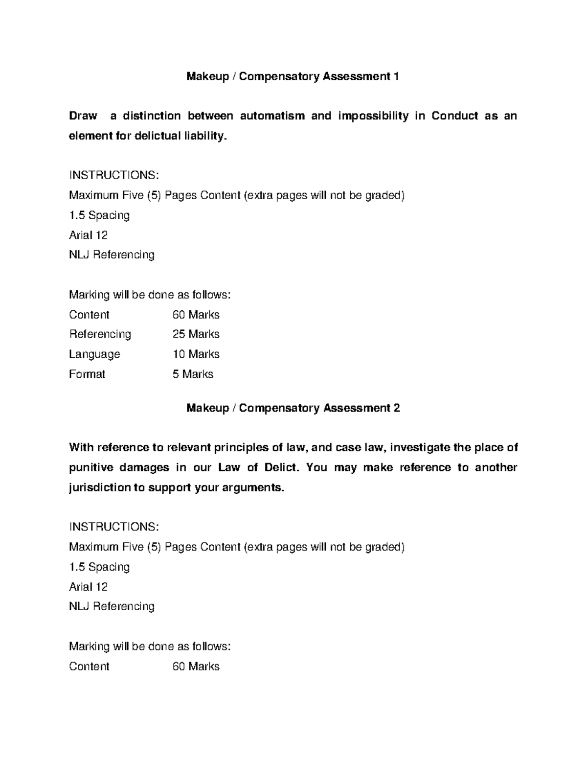 Compensatory assignment 1 and 2 (2023) - Makeup / Compensatory ...