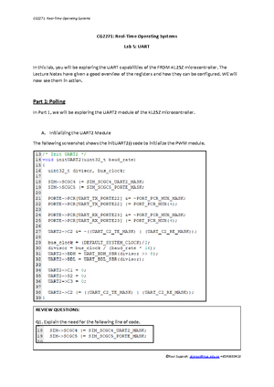 Cg2271 codes - GPIO void InitGPIO(void){ // Enable Clock to PORTB and ...