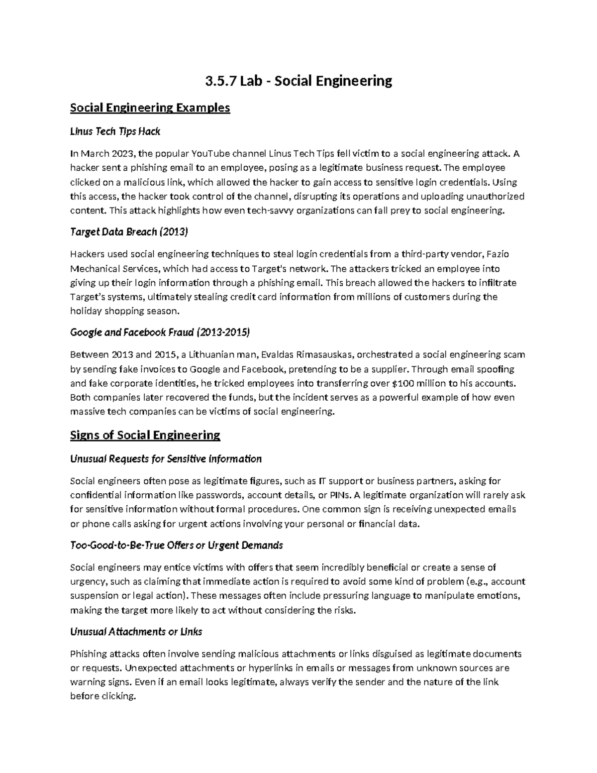 3.5.7 Lab - Social Engineering - 3.5 Lab - Social Engineering Social ...