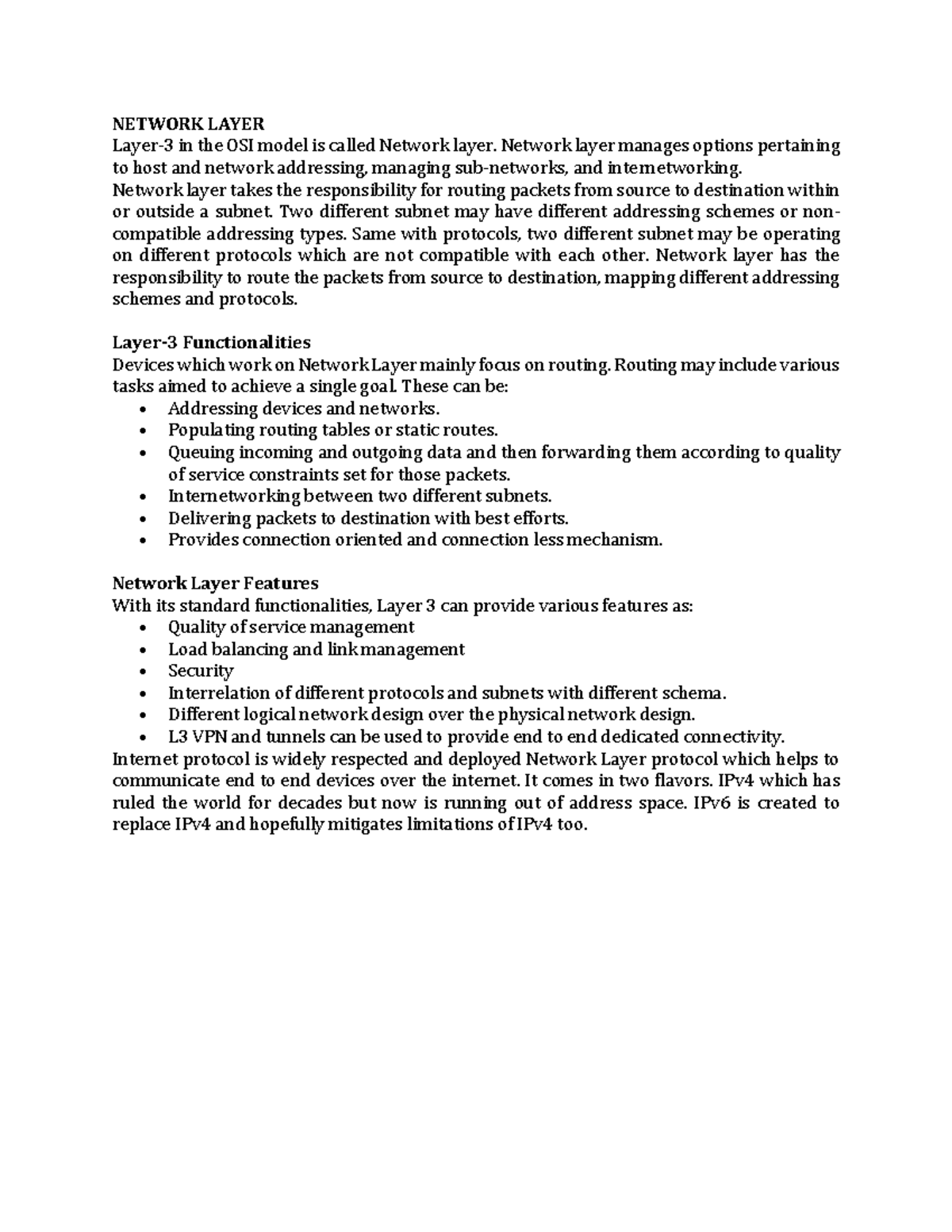L7 CN Network Layer - NETWORK LAYER Layer-3 in the OSI model is called Network layer. Network ...
