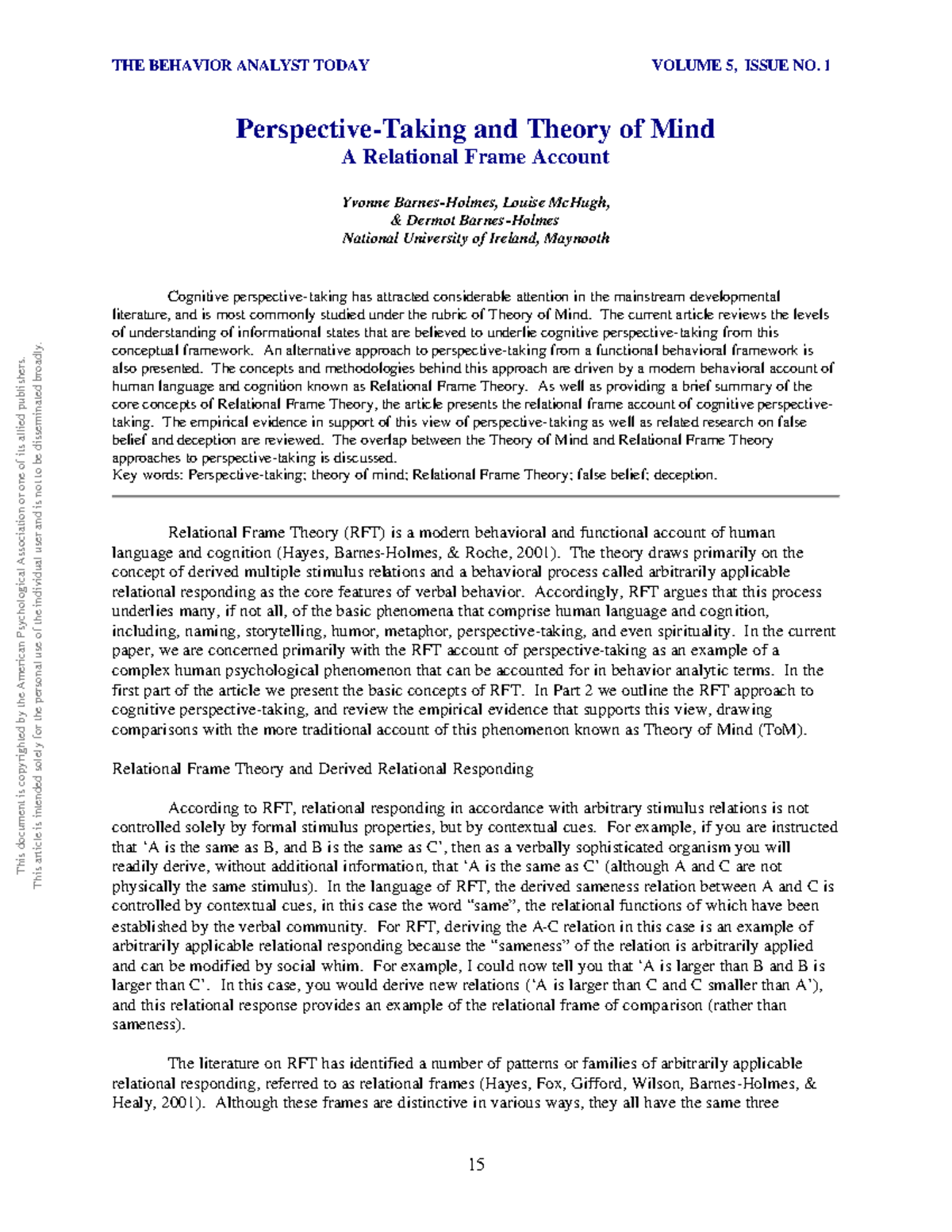 Perspective Taking and Theory of Mind - Perspective-Taking and Theory ...