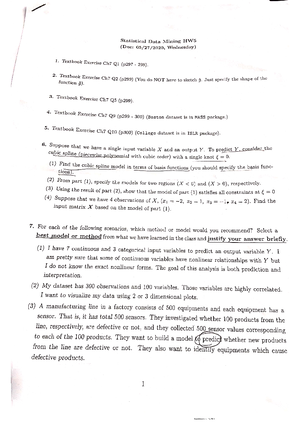 DM HW1 Sol - DM HW1 SOlution - Statistical Data Mining HW1 Solution (a) better - flexible ...