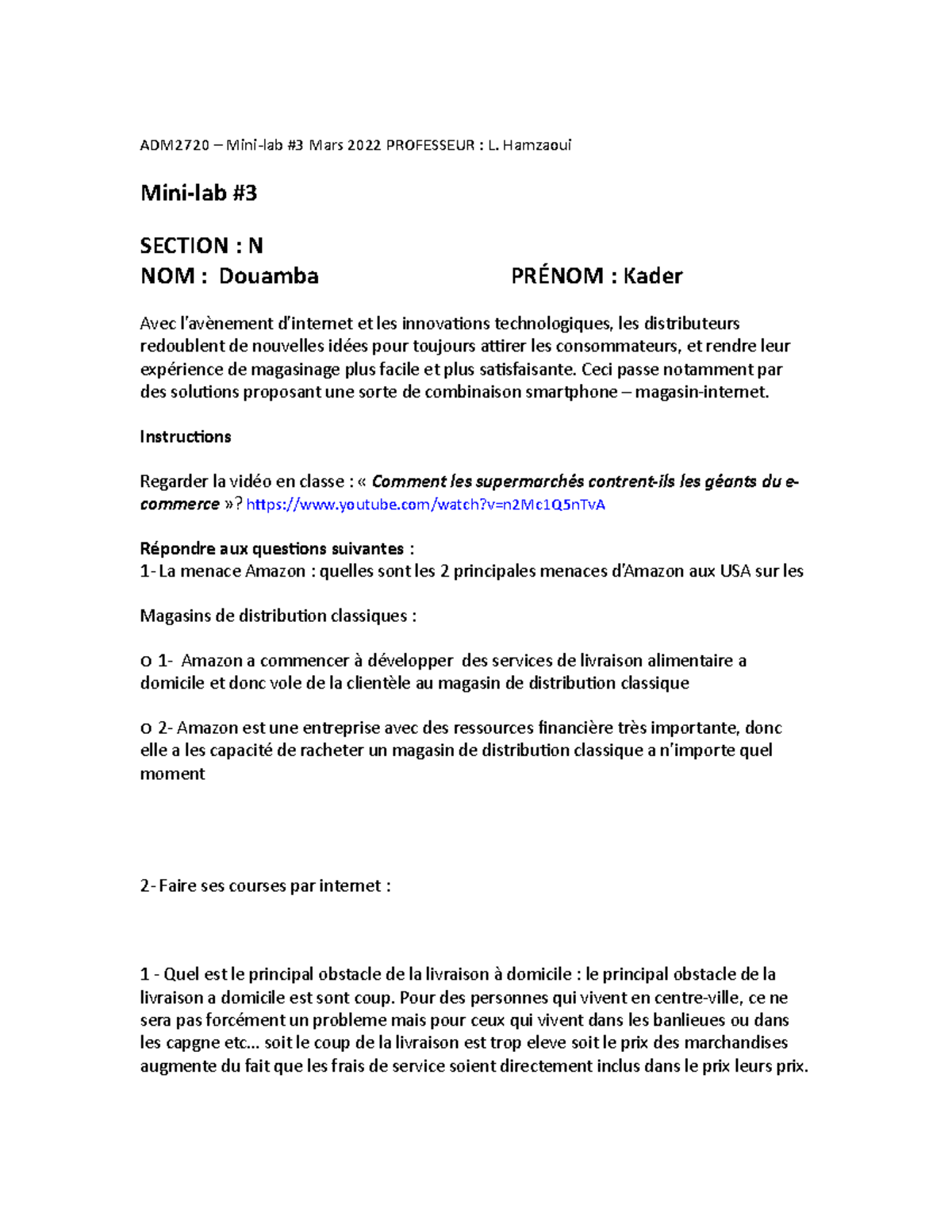 ADM2720 mini lab 3 - minilab3 - ADM2720 – Mini-lab #3 Mars 2022 ...