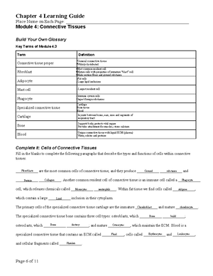 Chapter 4 histology - Chapter 4 Learning Guide Place Name on Each Page ...