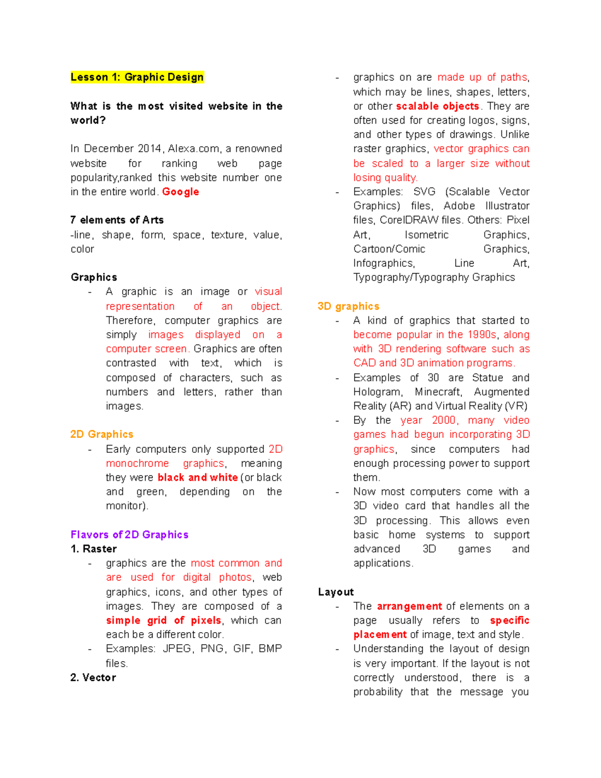 Emtech Finals Reviewer - Lesson 1: Graphic Design What is the most ...