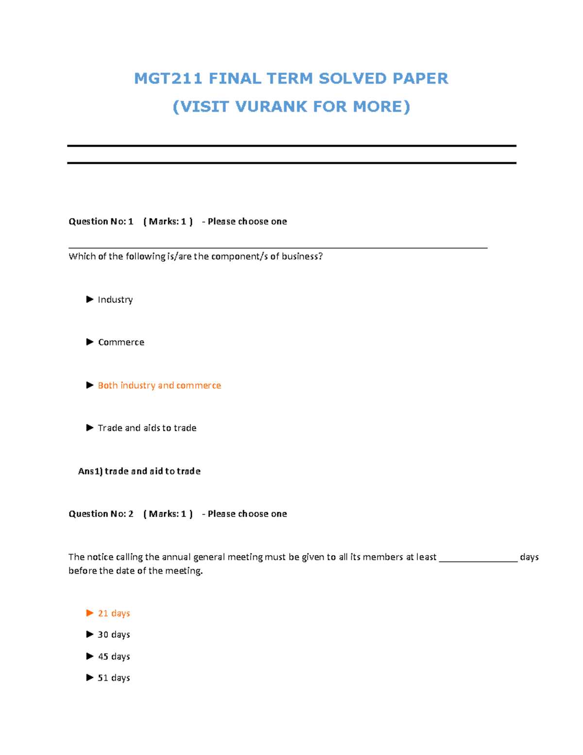 Mgt211 final term solved mcqs three - MGT211 FINAL TERM SOLVED PAPER ...