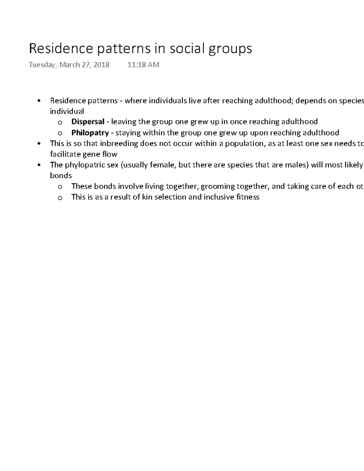 Residence patterns in social groups - Warning: TT: undefined function ...