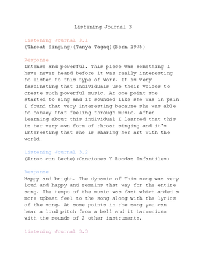 Assignment Listening Journal 2 - (Kyrie)(Hildgard von Bingen)(Gospel ...