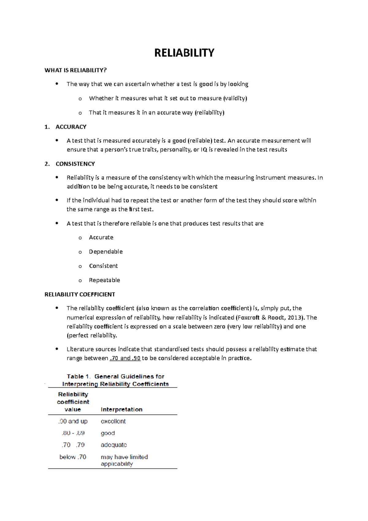 Reliability in psychometrics - RELIABILITY WHAT IS RELIABILITY? The way ...