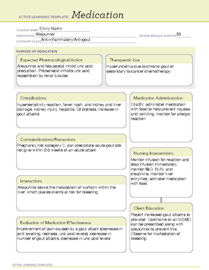 Prednisone - ACTIVE LEARNING TEMPLATES Medication STUDENT NAME