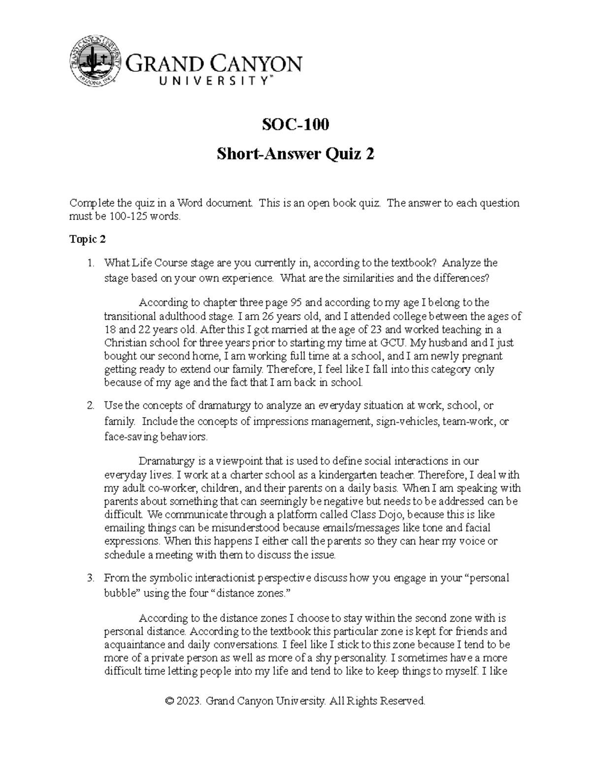 Topic 2 quiz 2 - discussion questions - SOC- Short-Answer Quiz 2 ...