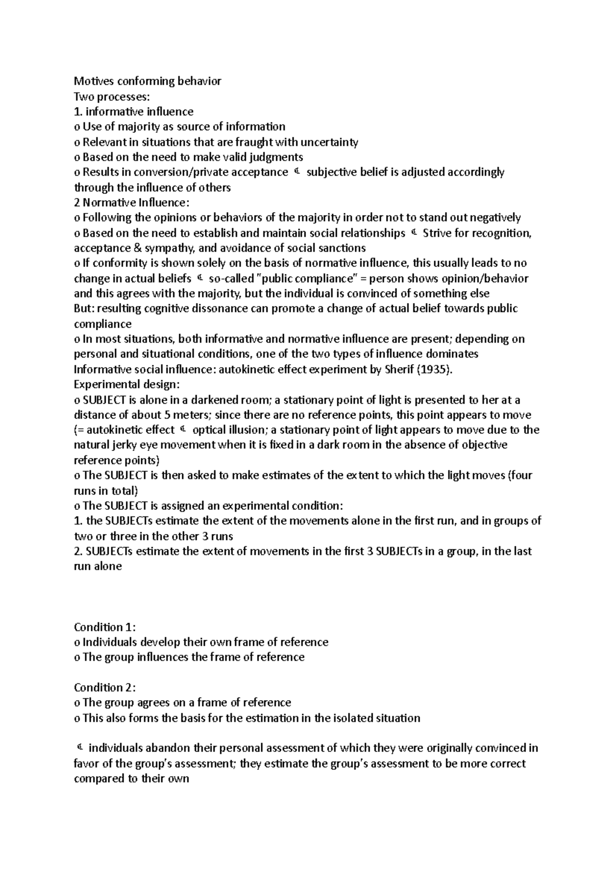 Motives conforming behavior - Experimental design: o SUBJECT is alone ...