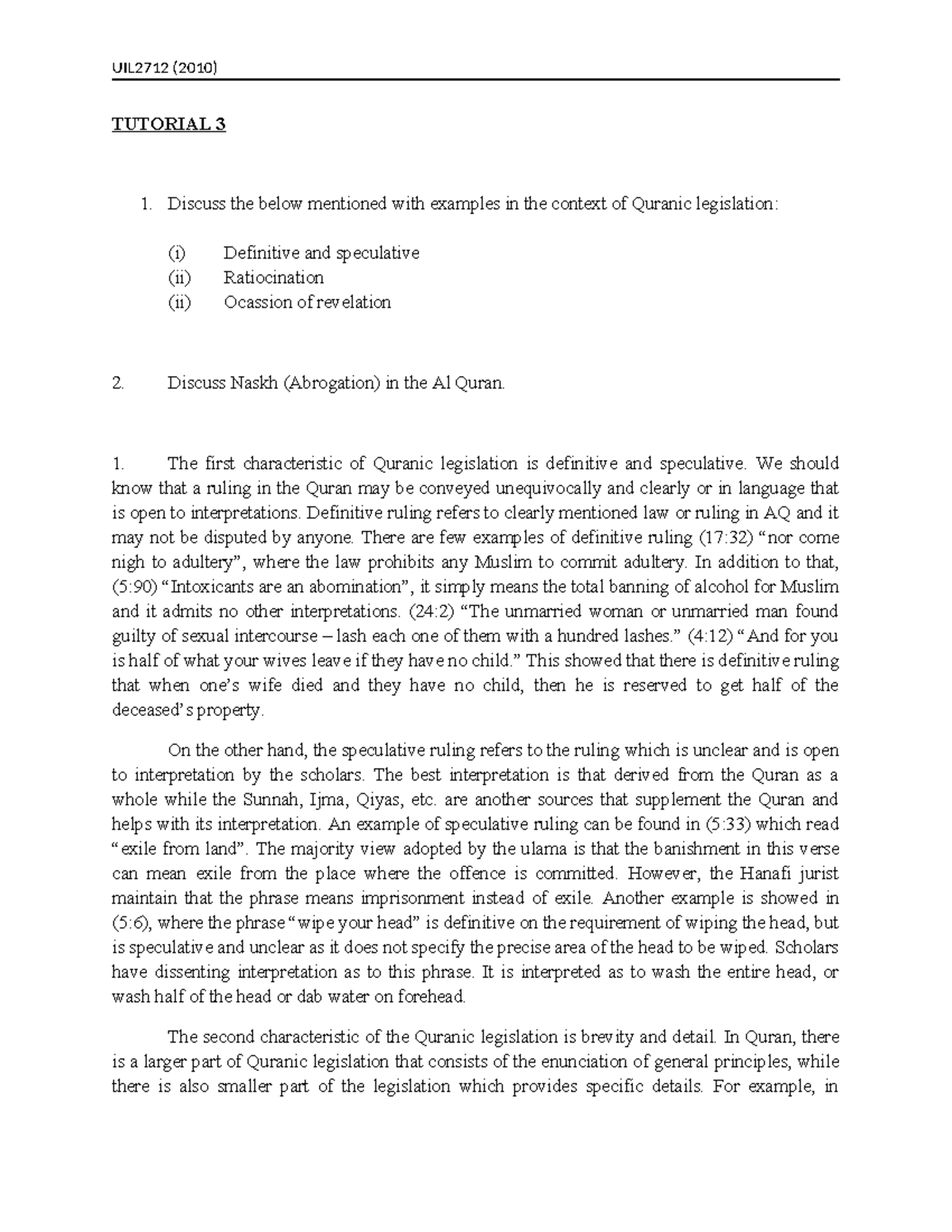 TUTO 3 - WEEK 4 - tuto - TUTORIAL 3 1. Discuss the below mentioned with examples in the context ...