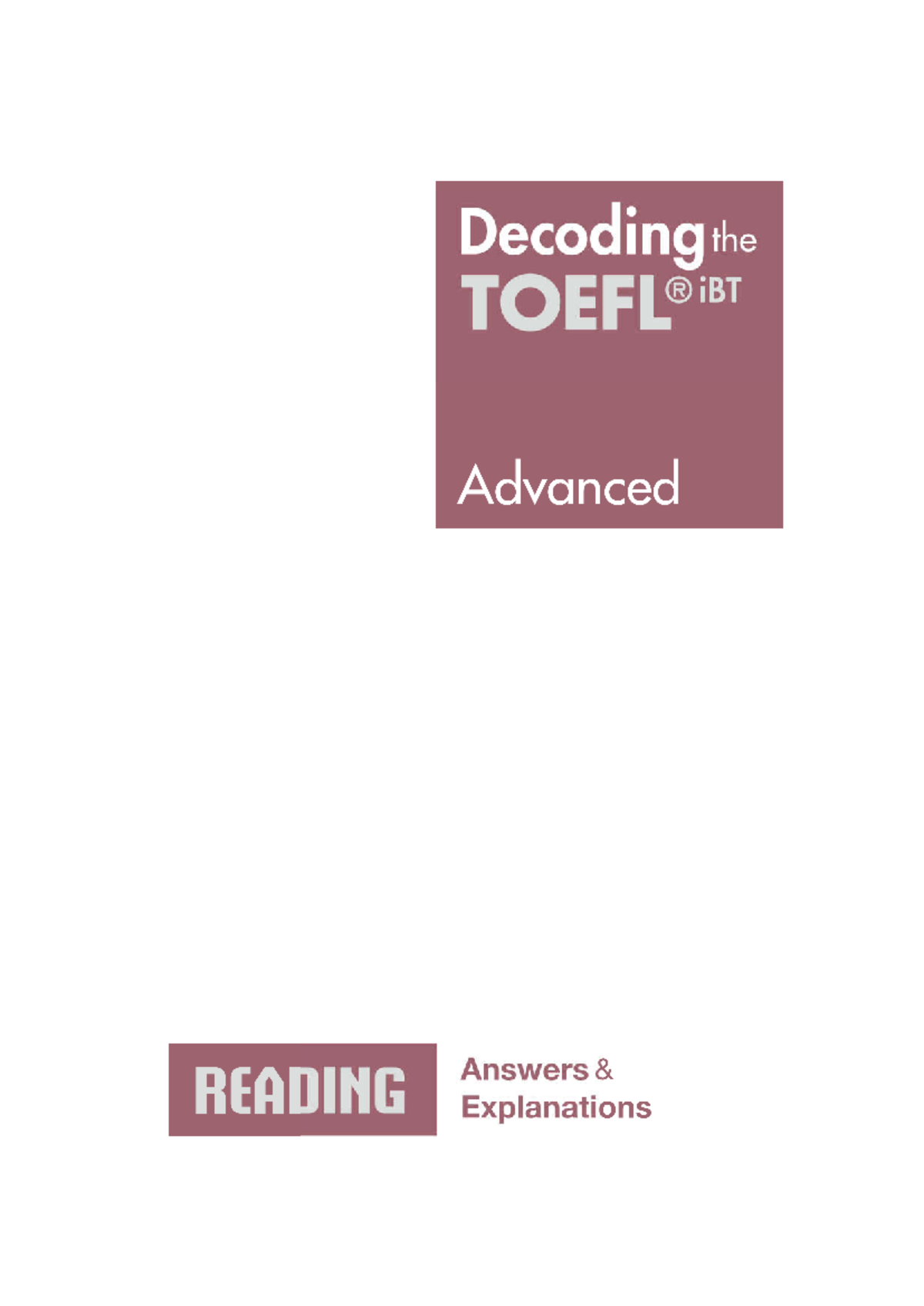 Decoding the Toefl i BT Reading Advanced - Decoding the TOEFL R iBT ...